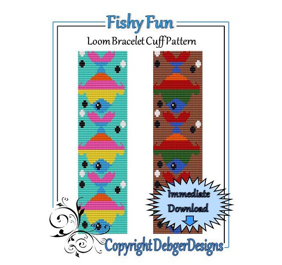 Fishy Fun - Loom Bracelet Cuff Pattern - Etsy
