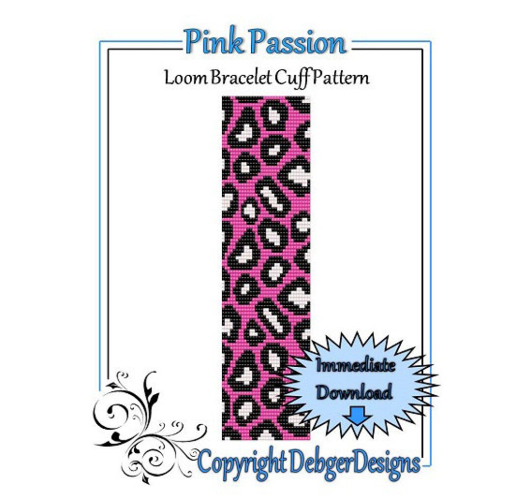Bead Pattern Loom(bracelet Cuff)-pink Passion - Etsy