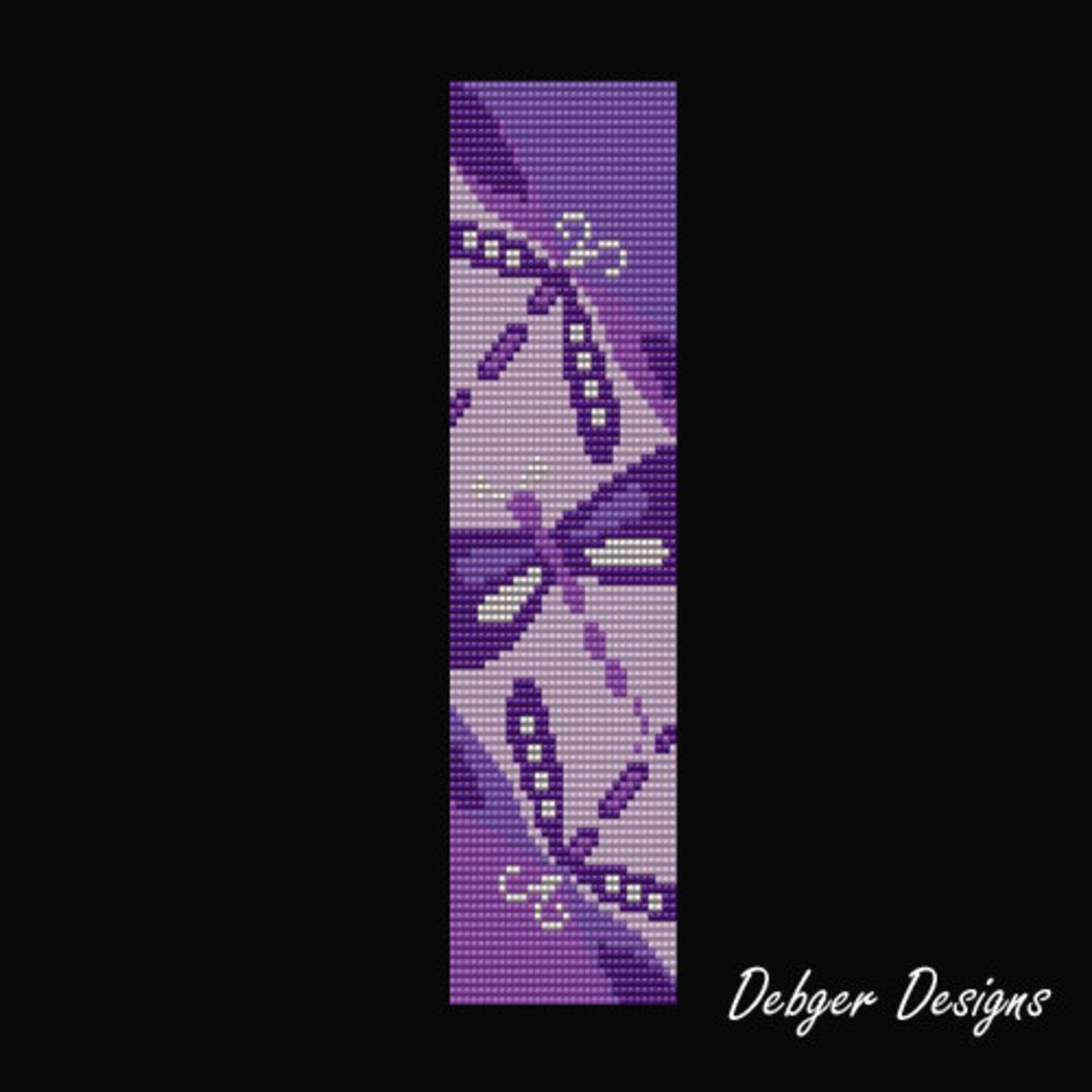 Bead Pattern Loom(bracelet Cuff)-acai Berry Dragonflies - Etsy
