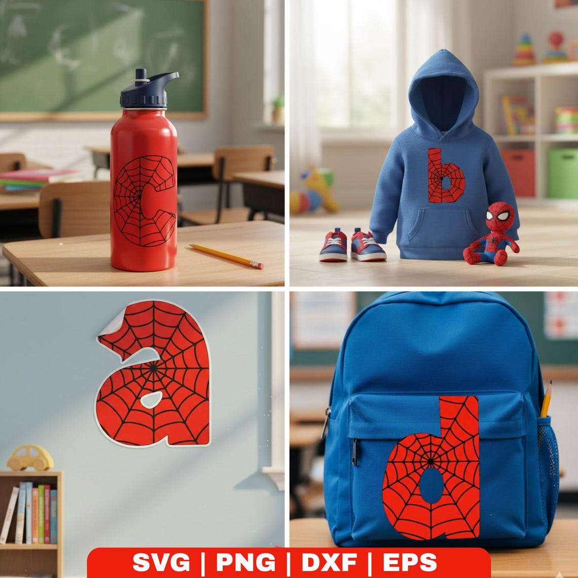 Spider Web Font: Spidey Alphabet and Numbers (SVG, PNG) - Etsy