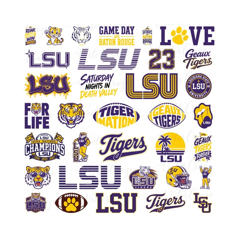 99+ LSU Tigers Bundle: SVG & PNG - Football, Cricut, Printable ...