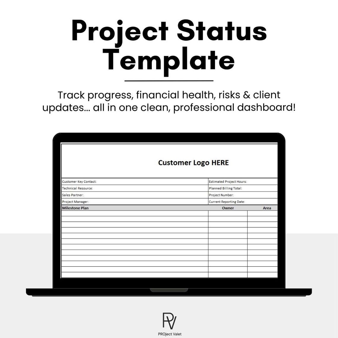 Project Status Template – Excel | Project Manager Dashboard | Instant ...