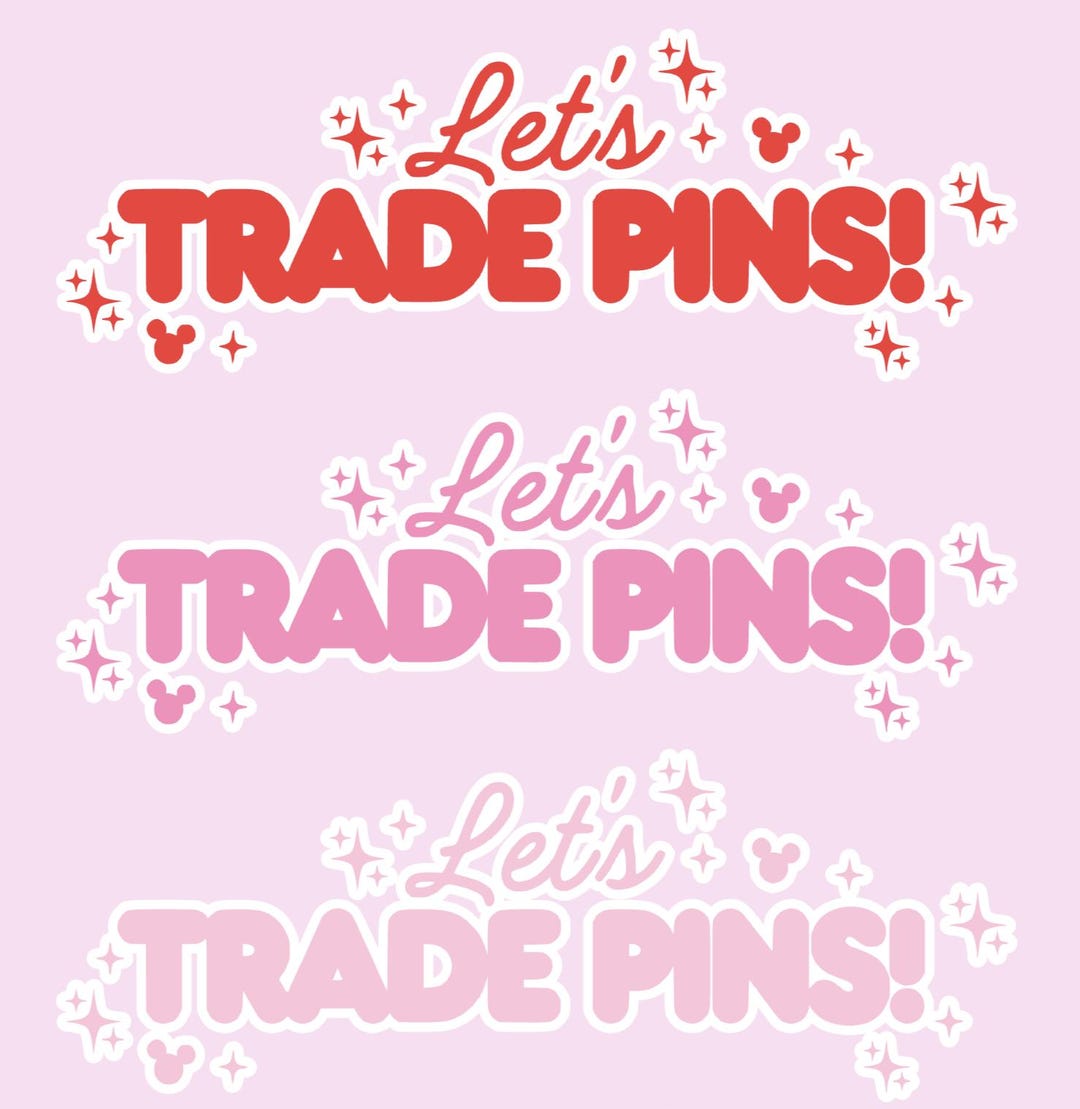 Let's Trade Pins! Vinyl Decal | Waterproof Disney Pin Binder Pinfolio ...