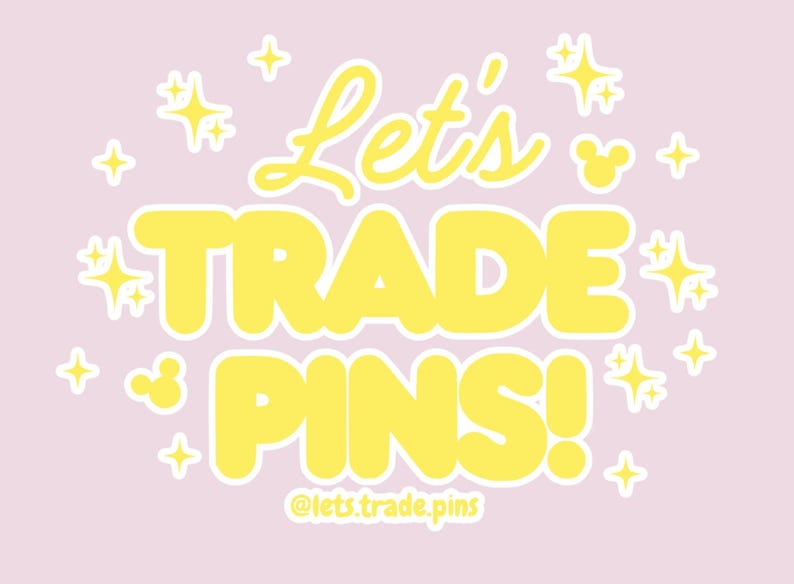 Let's Trade Pins! Mini Vinyl Decal | Fits Pinfolio Minishow | Disney ...