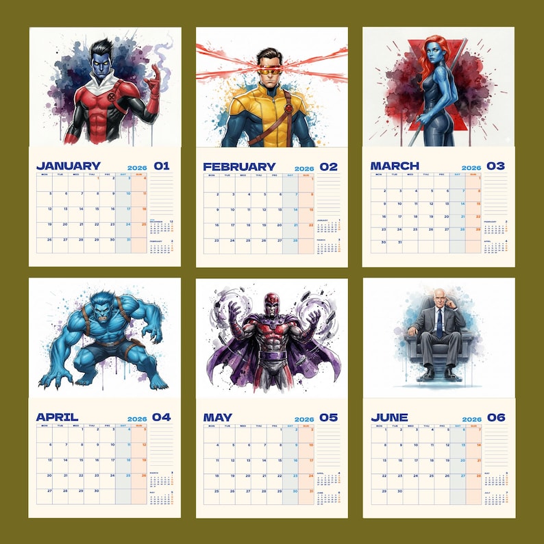 Epic Hero War Calendar 2026, Superpowered Warriors in Final Battle ...