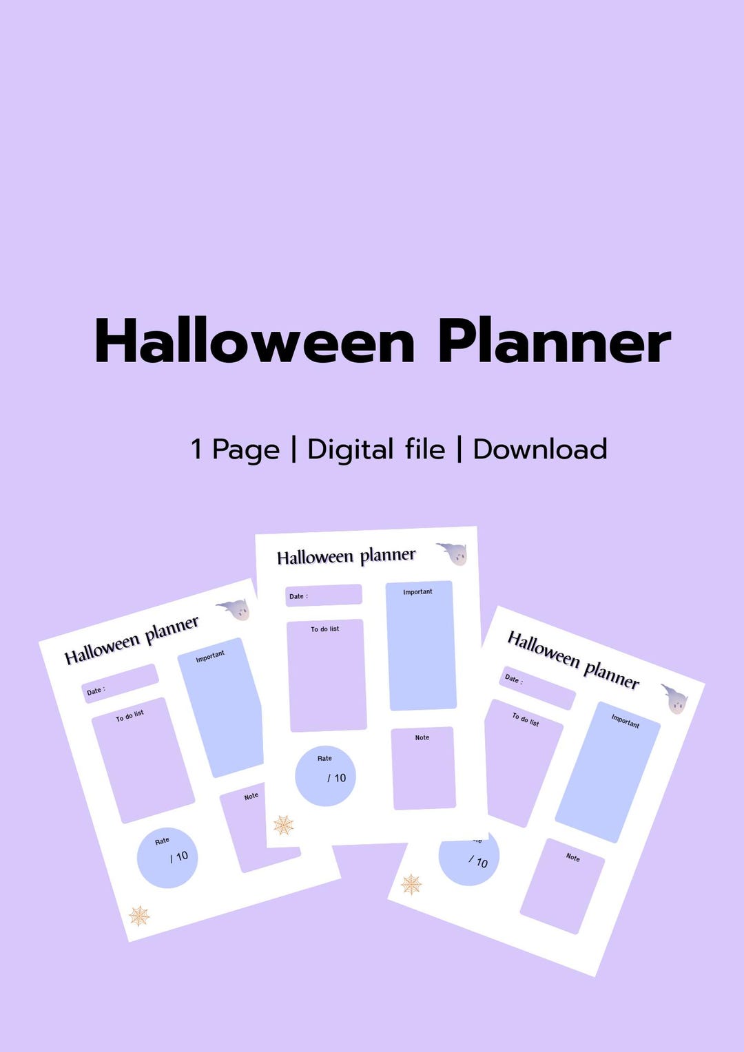Halloween Planner Printable | Cute Ghost Themed To-do List | Pastel ...