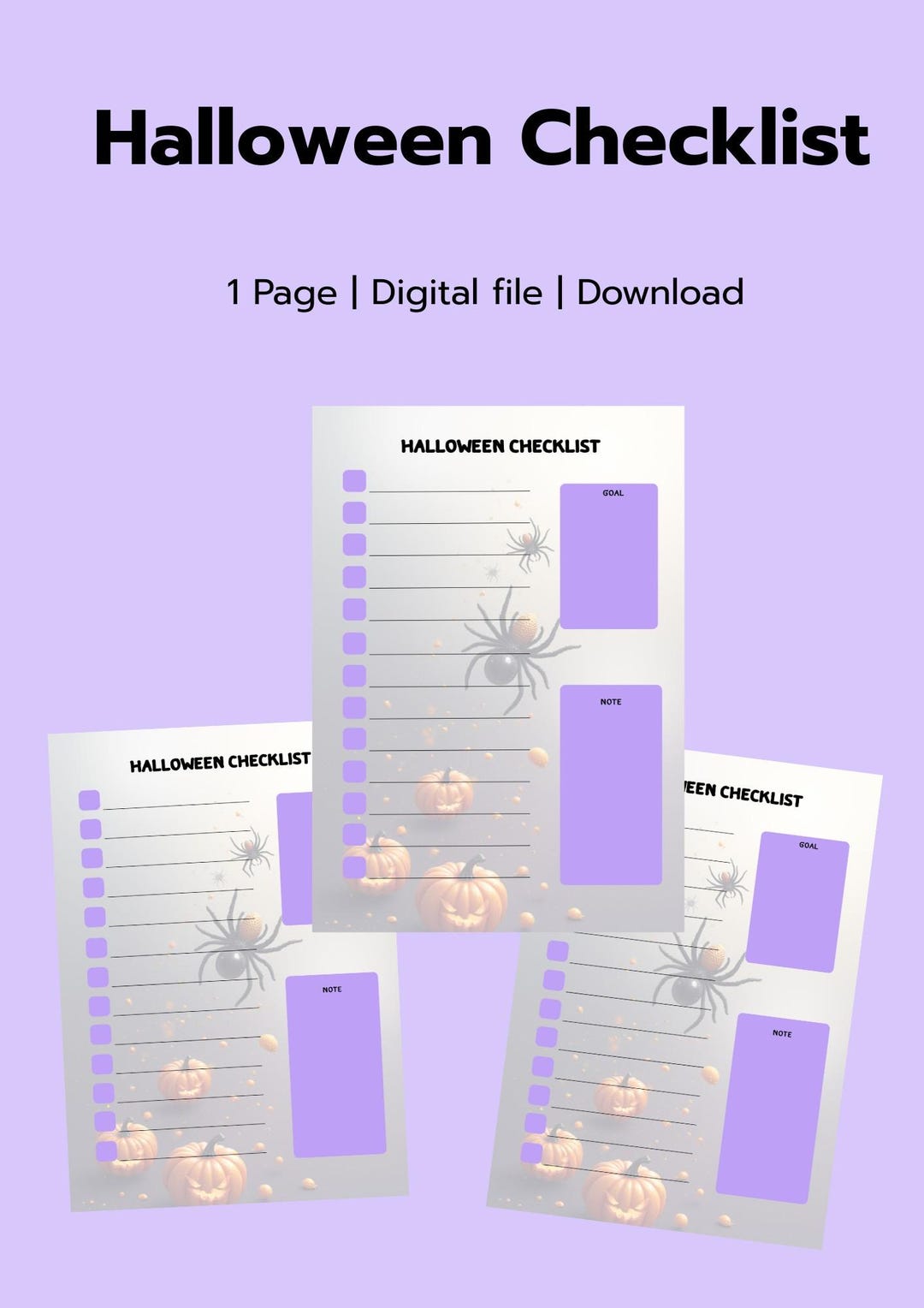Halloween Checklist Printable, Spooky To-do List (digital Download) - Etsy