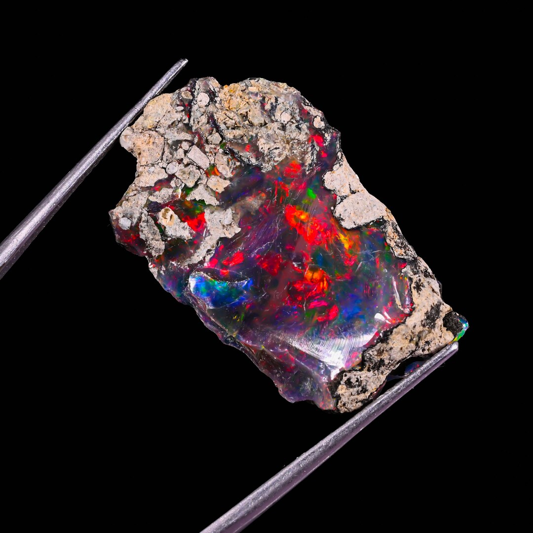 Black Dry Opal Rough, 16.10 Cts, Black Opal for Jewelry Making, Natural ...