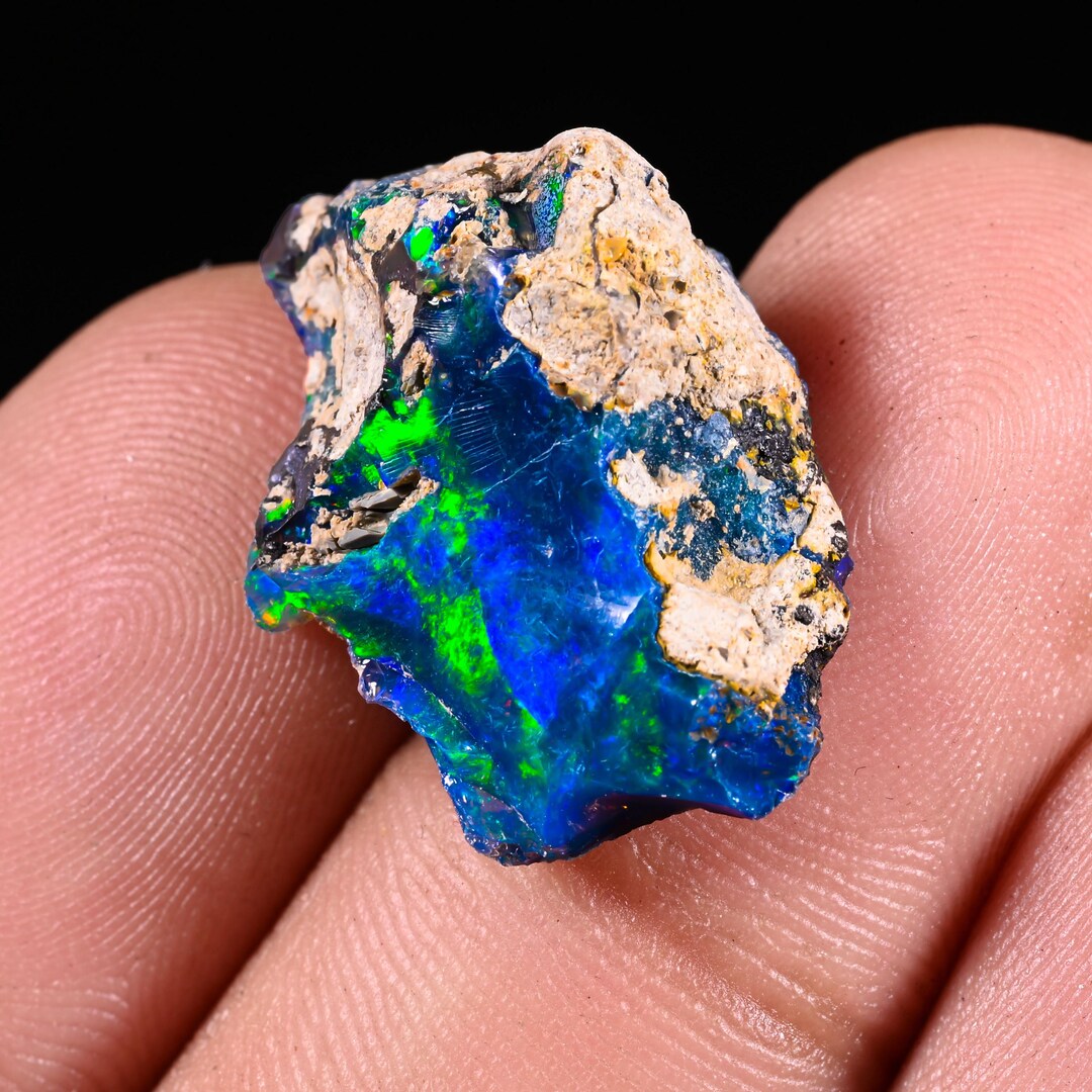 Opal, Ethiopian Opal Rough, Blue Green Fire Opal, Opal Raw Stone, Welo ...