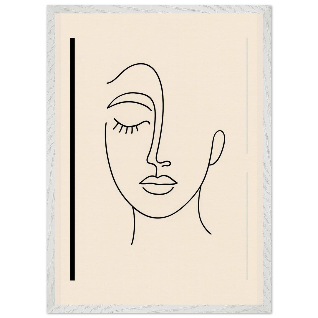 Line Art Face – Minimalist Poster | Beige Scandi Wall Art | Modern ...