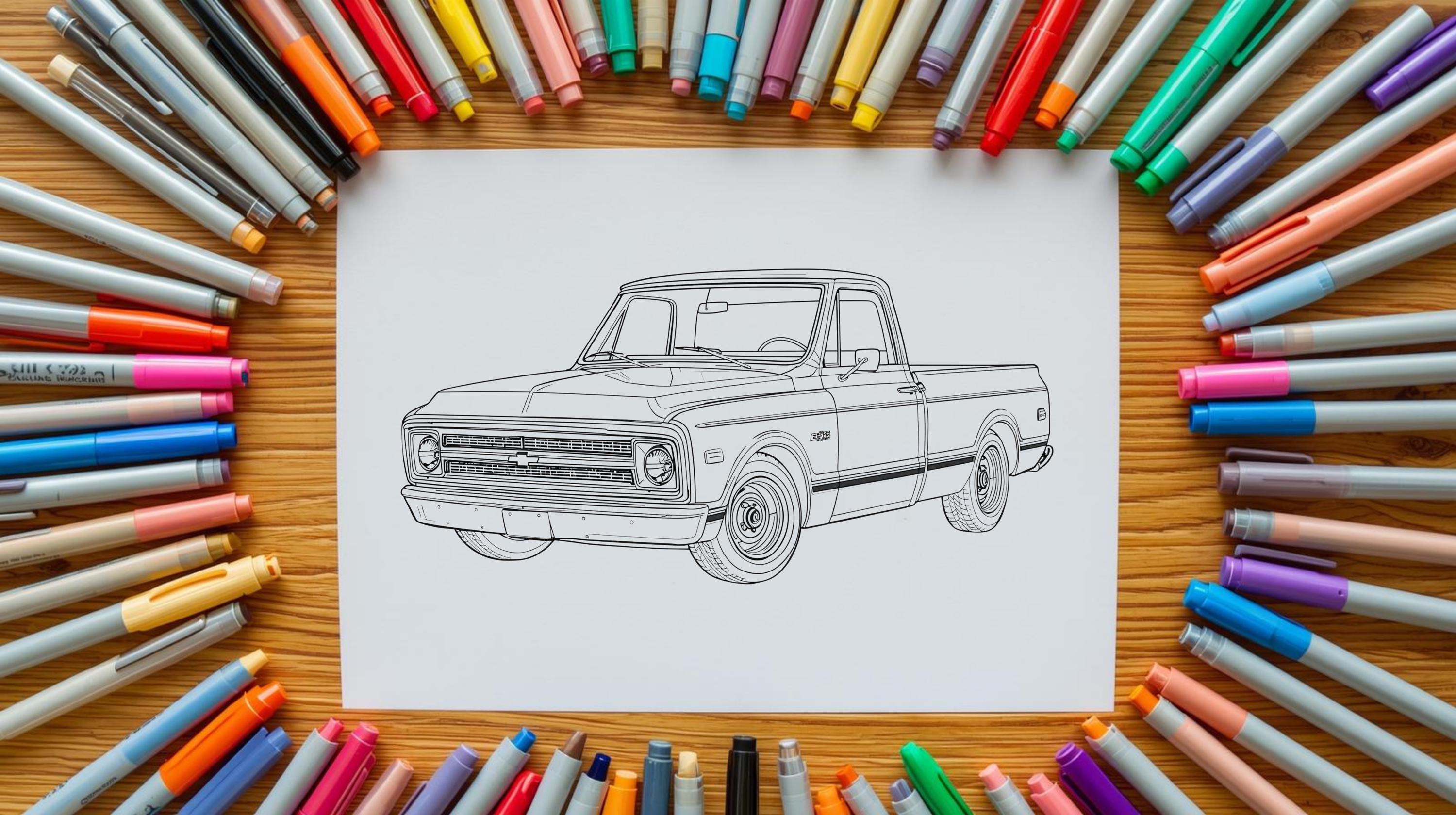 OBS Chevrolet Truck Coloring Page - Etsy