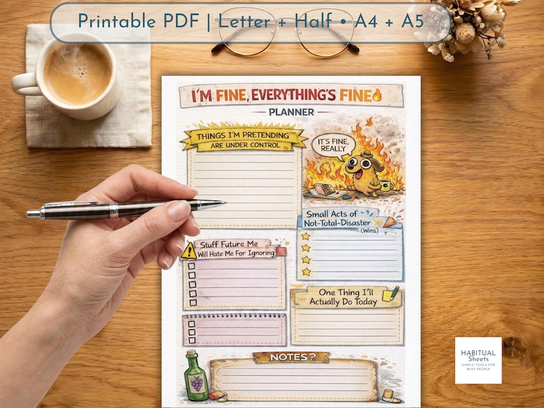 Funny Life Planner, Daily, Weekly, to Do, Meal, Habit, Chore Chart (PDF ...