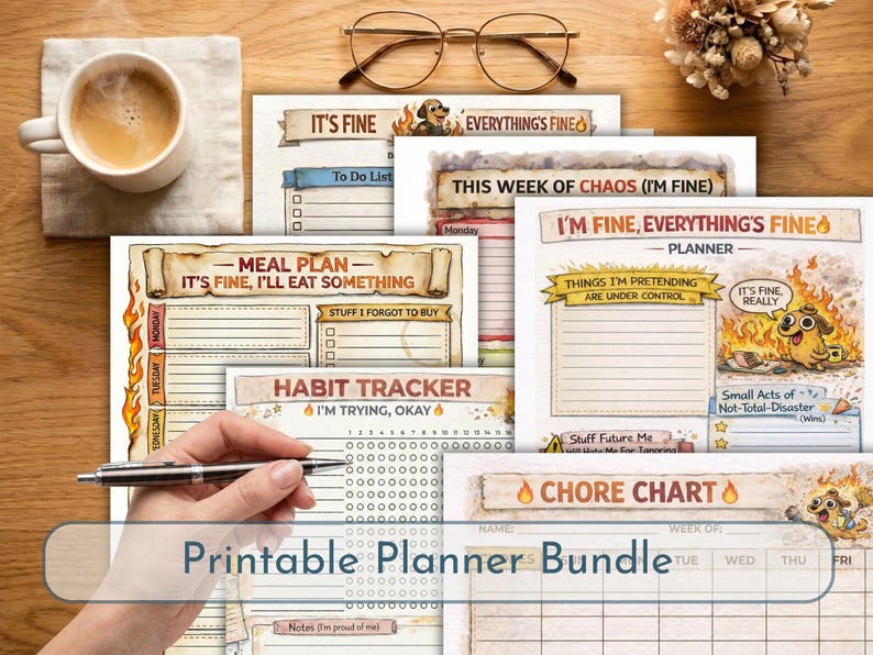 Funny Life Planner, Daily, Weekly, to Do, Meal, Habit, Chore Chart (PDF ...