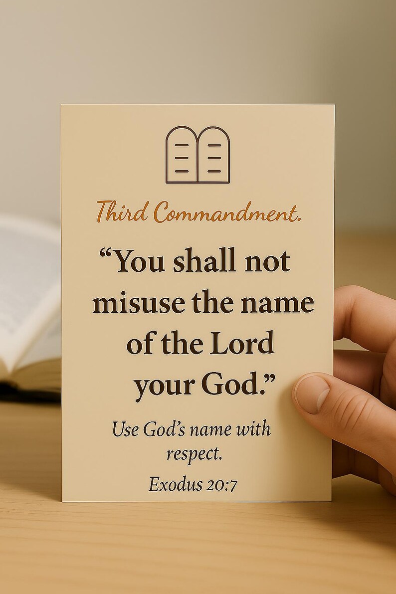 Ten Commandments Prayer Cards, Printable Bible Verse Cards PDF ...