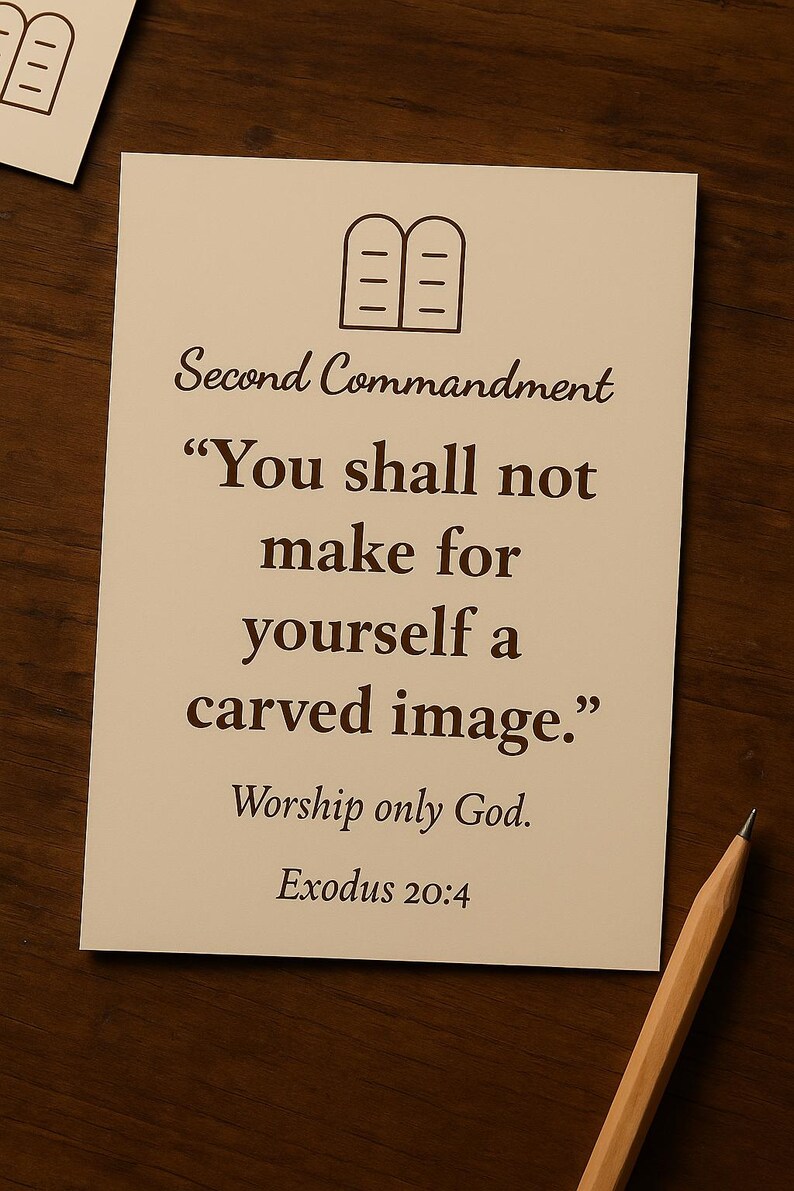 Ten Commandments Prayer Cards, Printable Bible Verse Cards PDF ...