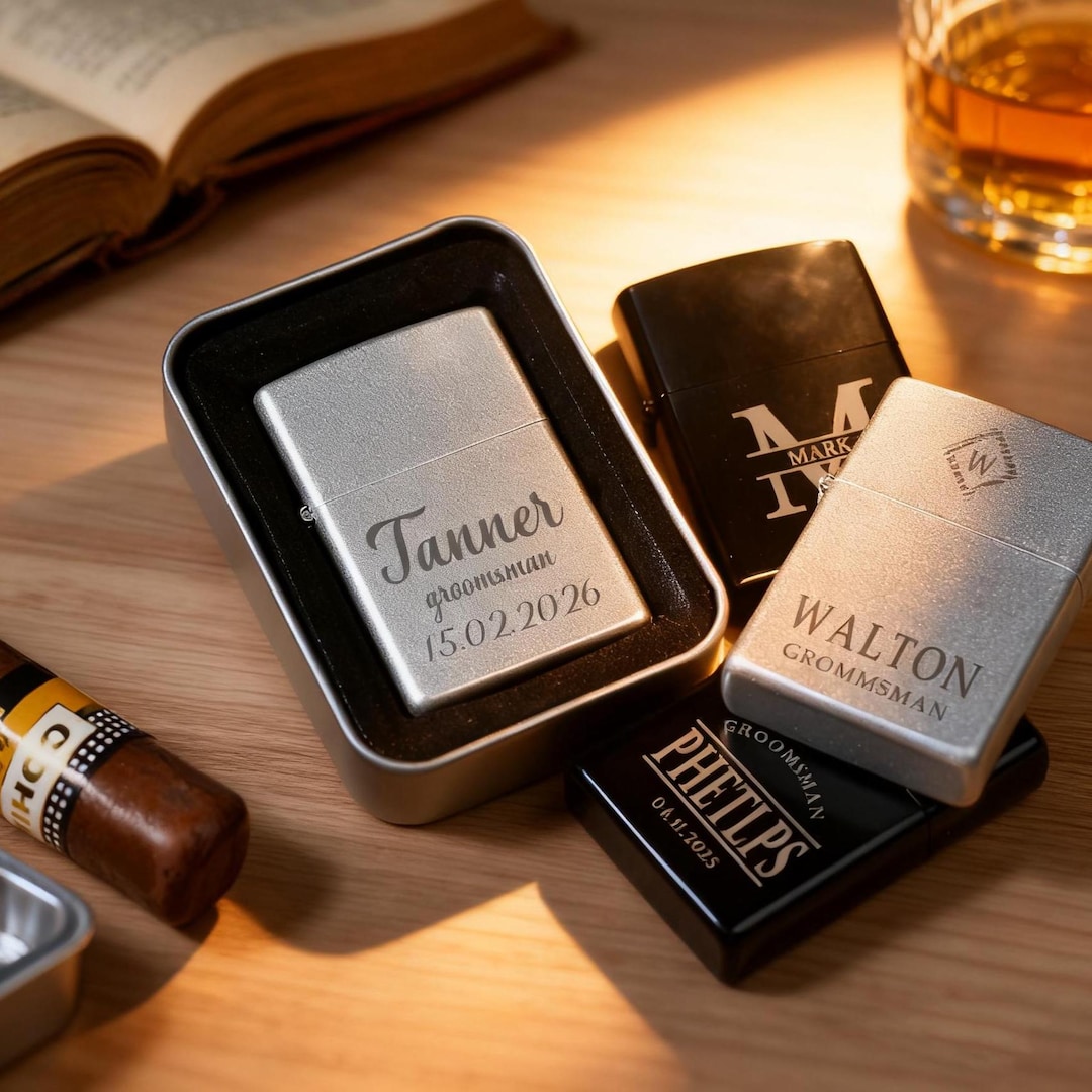 Engraved Lighters for Groomsmen | Personalized Man Gift | Groomsmen ...