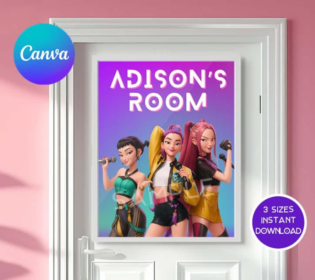 Kpop Demon Hunter Door Sign Poster Girls Room Decor | Bedroom Wall Art ...