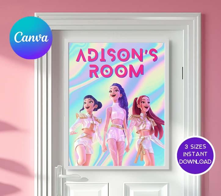 Kpop Demon Hunter Door Sign Poster Girls Room Decor | Bedroom Wall Art ...