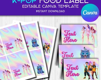 K-pop Demon Hunter Chips Bag | Birthday Party Favor | Food Table ...