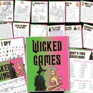 Wicked Games Activities | Printable Party Fun Activity Sheet | Maze ...