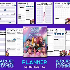 Kpop Demon Hunter Planner Journal | Printable Party Daily Monthly ...