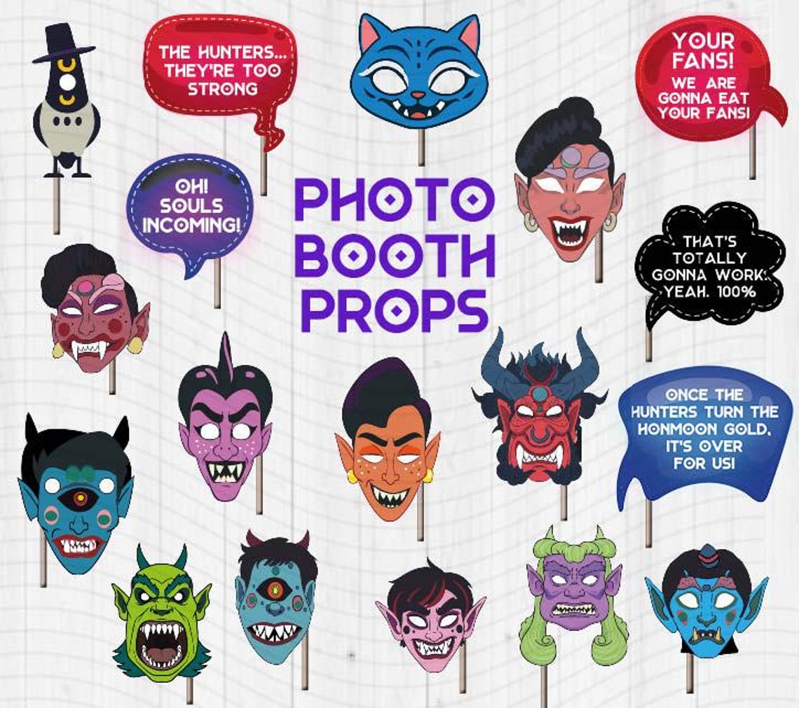 MEGA BUNDLE Kpop Demon Hunter Party Photo Booth Props Party Decorations ...