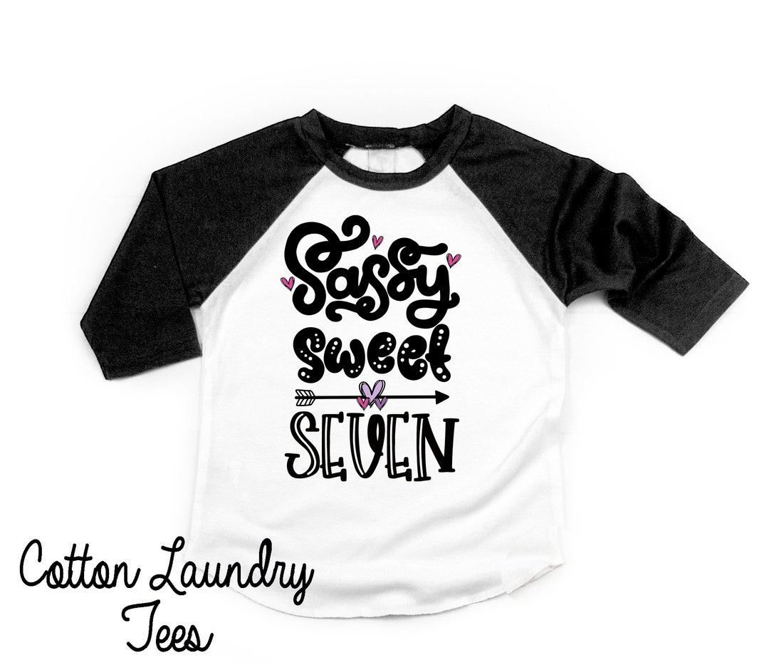 Sassy Sweet and Seven Birthday Shirt 7th Birthday Shirt Seven Year Old ...