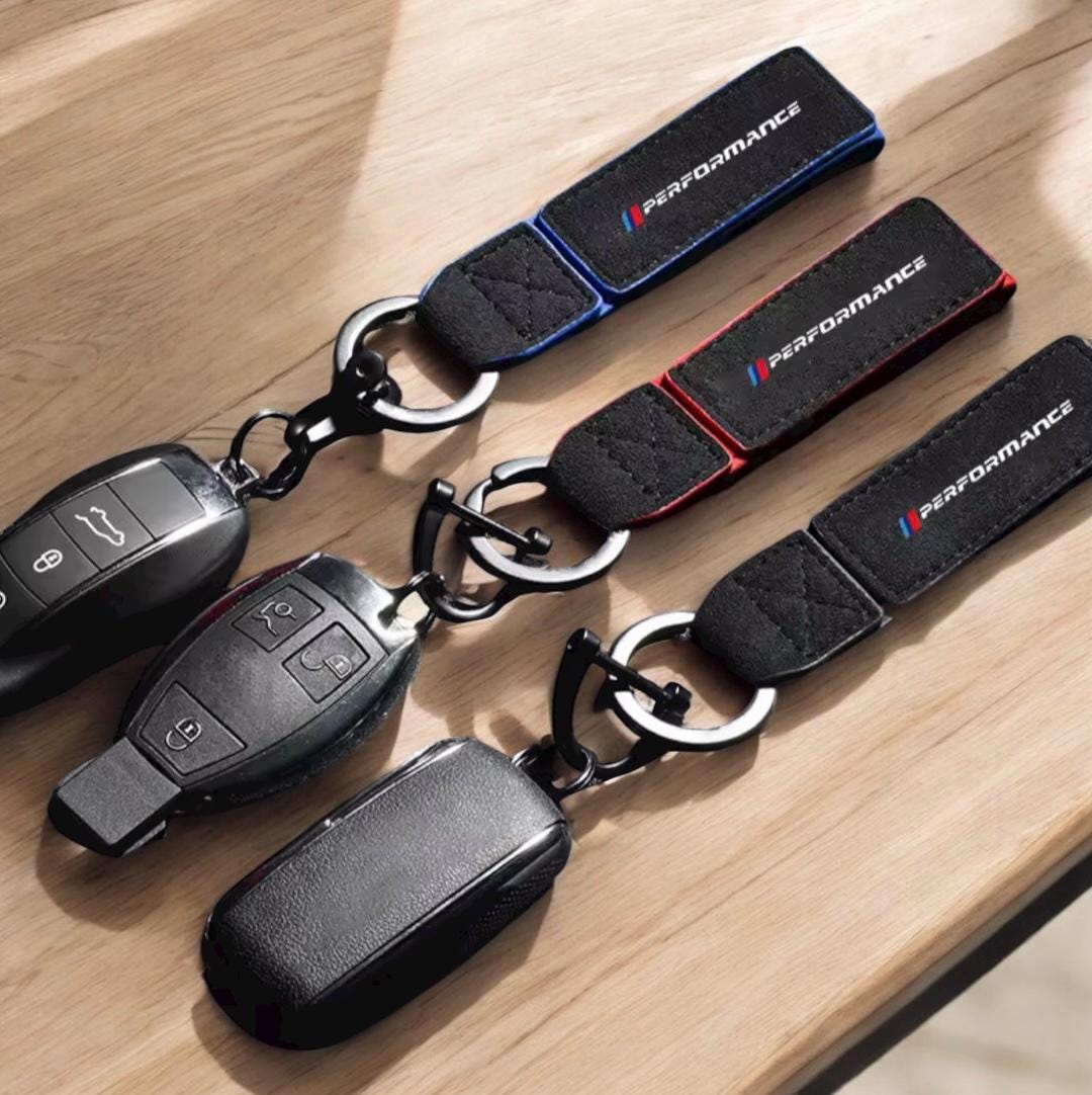 Leather & Stainless Steel Car Keychain for BMW | Performance Design - Etsy