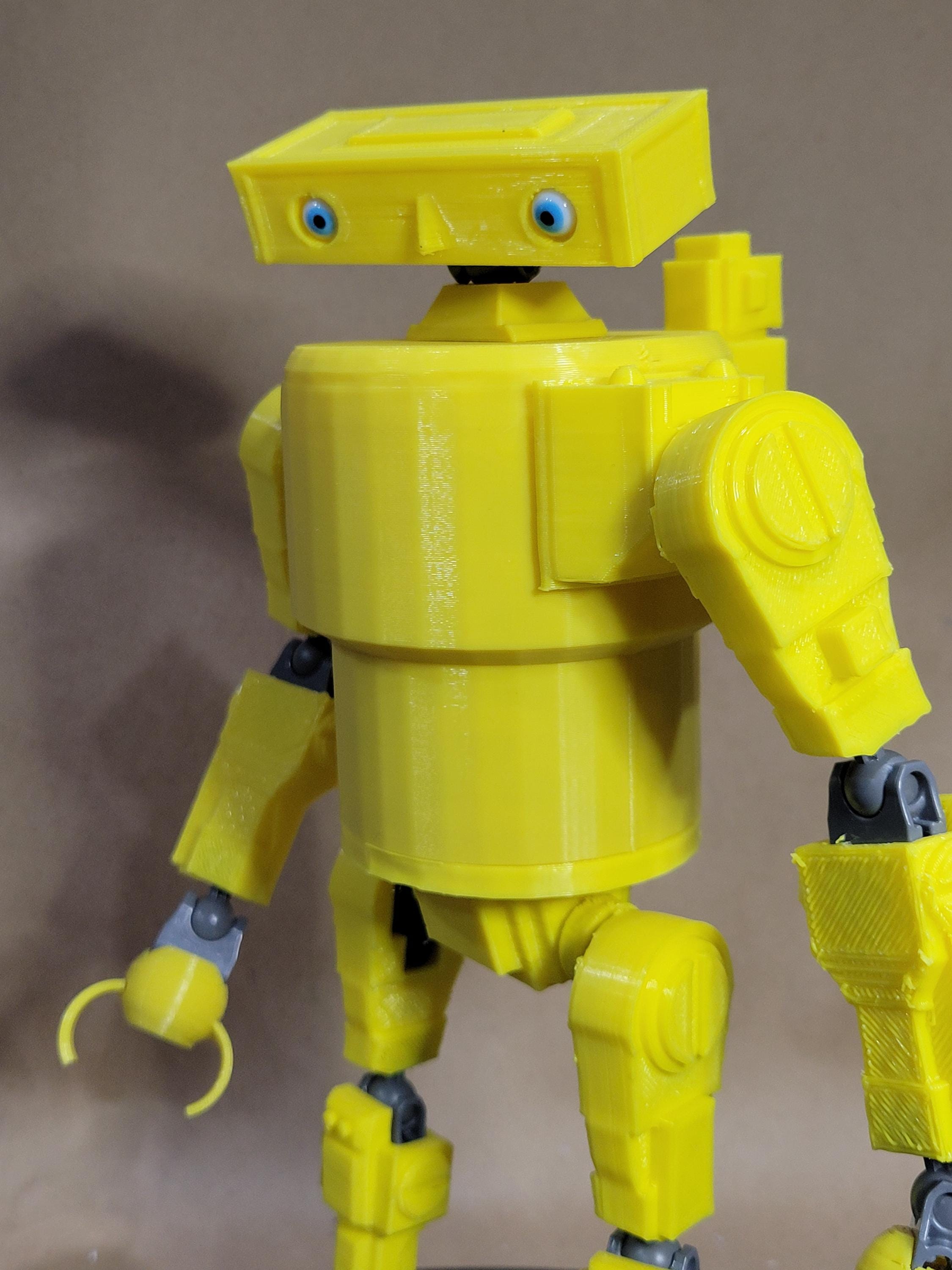 10" 3D Printed Yellow Robot Custom Figure Unpainted - Etsy