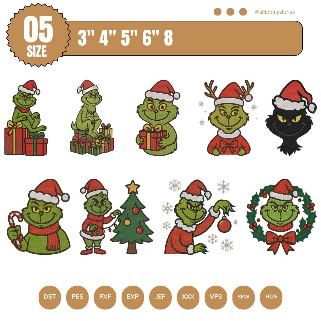 Feeling Grinchy Embroidery Design | Grinch Sweatshirt Christmas File ...