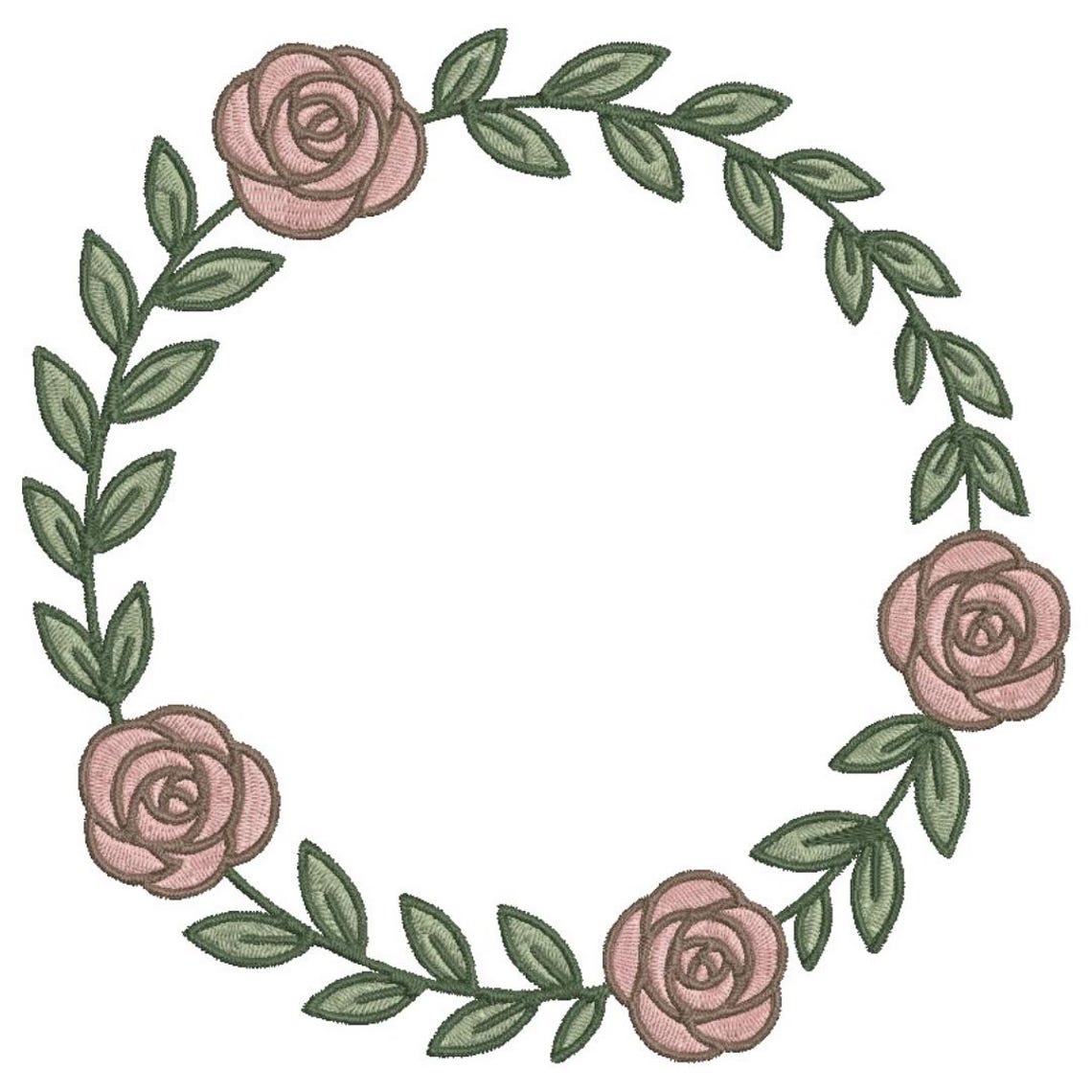 Monogram Wreath Embroidery Designs | Laurel Frame Pattern (digital ...