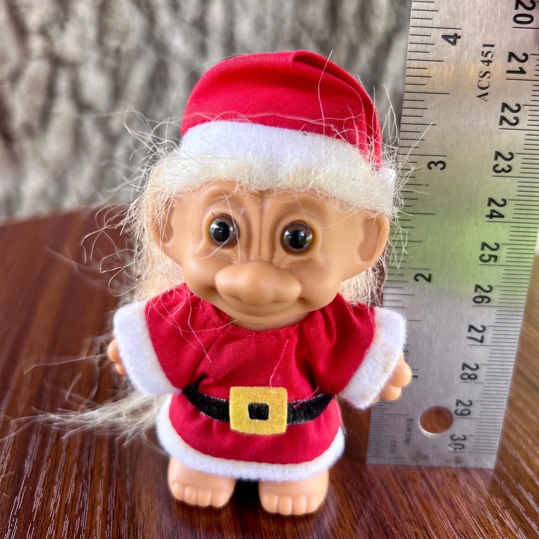 Vintage Russ Troll Doll Dressed as Santa Claus, Likely Intended as ...