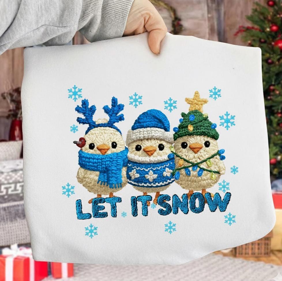 Crochet Christmas Chicken PNG: Funny Chickens Holiday Yarn (digital ...