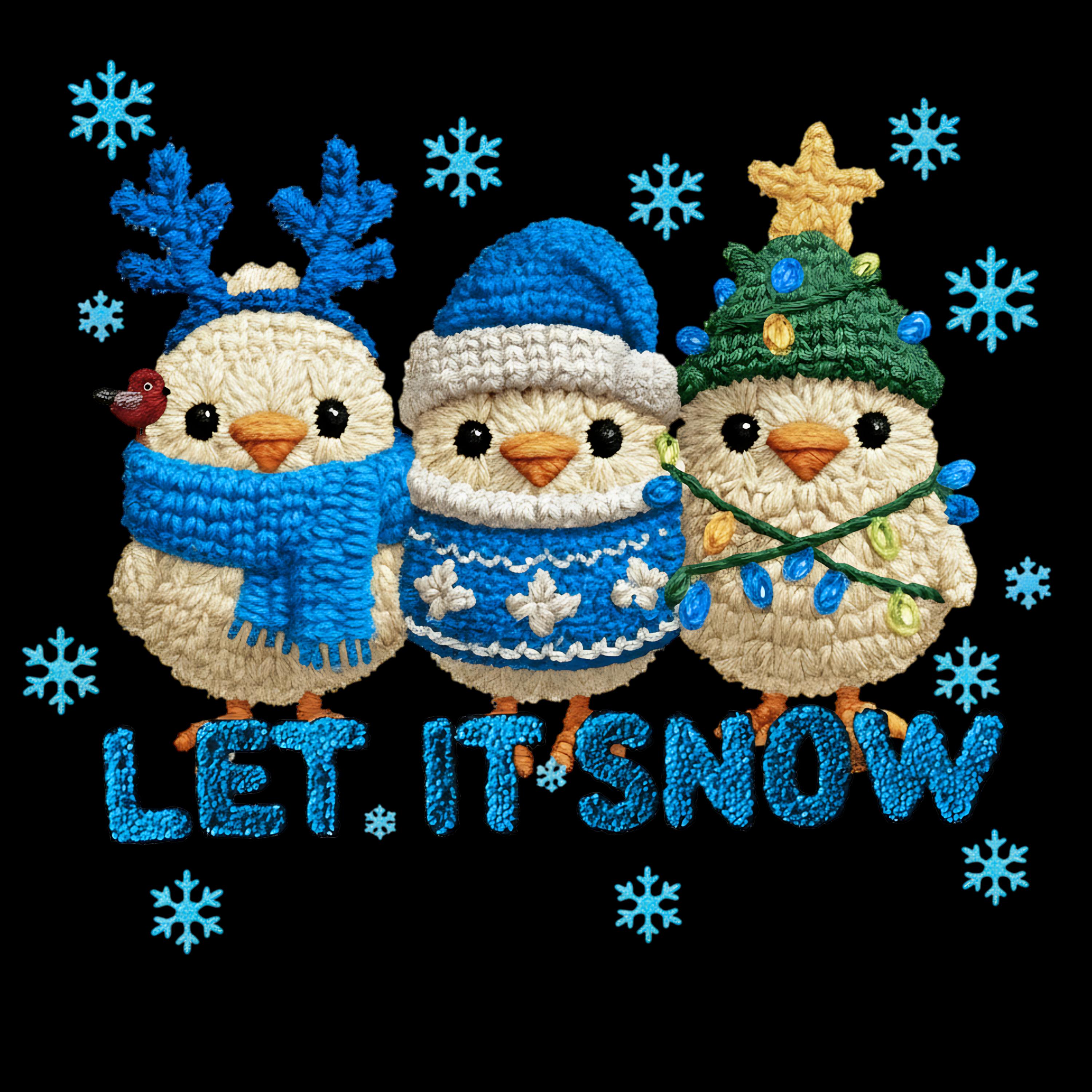 Crochet Christmas Chicken PNG: Funny Chickens Holiday Yarn (digital ...