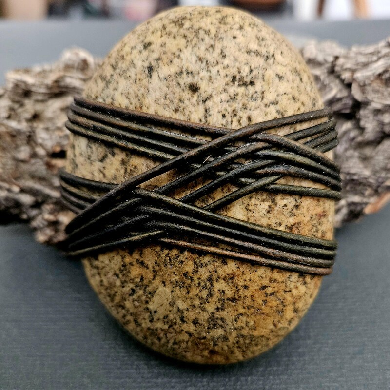 Leather Wrapped Rock - Etsy