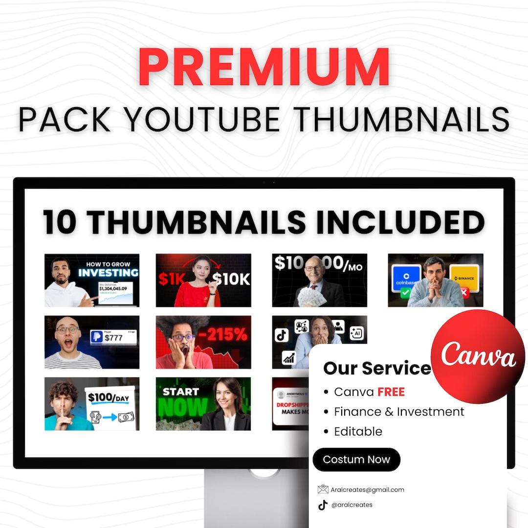 Finance Youtube Thumbnail Templates: Editable Canva Designs (digital ...