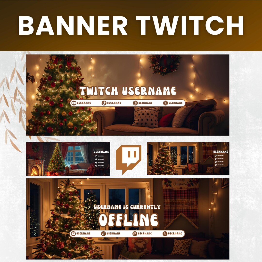 Christmas Cozy Twitch Banners Pack (5 Designs) - Etsy
