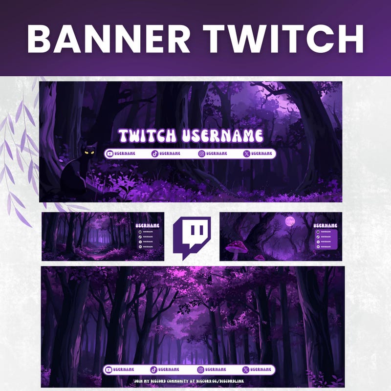 Purple Twitch Banner - Etsy UK