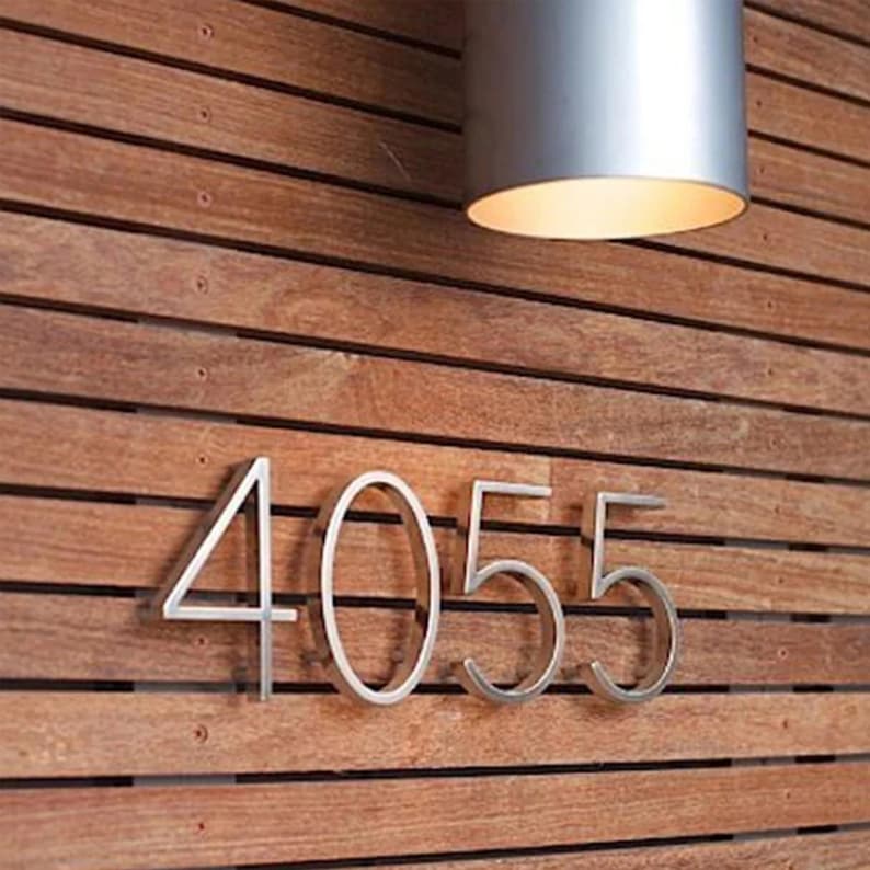 125mm Floating House Number Outdoor 5 Inch Silver Zinc Alloy Letter ...