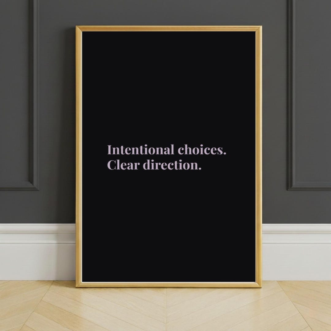 Minimalist Office Wall Art, Intentional Choices Quote Print, Leadership ...