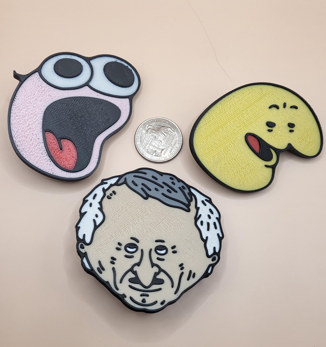 3 Pack Handmade Smiling F Pins - Etsy