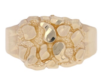 Gold nugget ring | Etsy