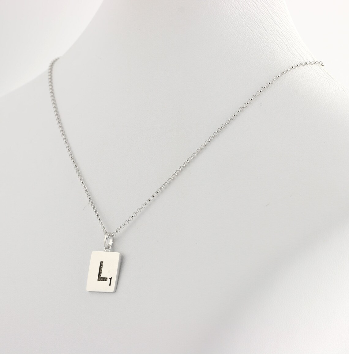 Scrabble Letter L Pendant & Chain Necklace 925 | Etsy
