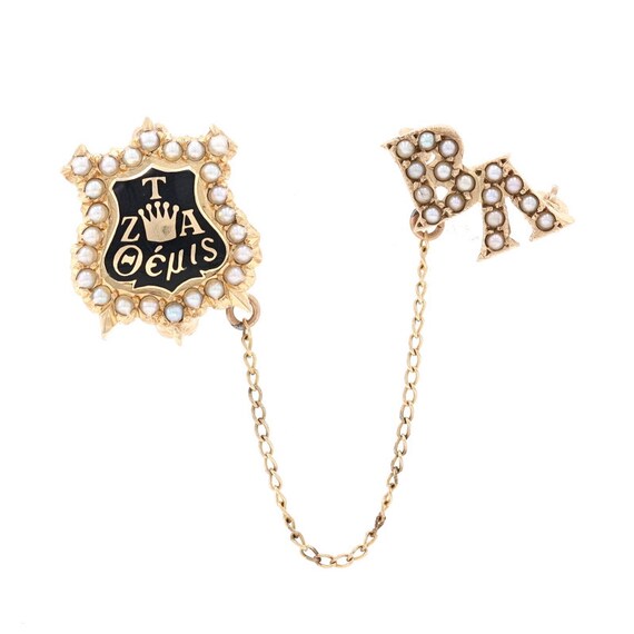 Zeta Tau Alpha Badge Pearl And Turquoise