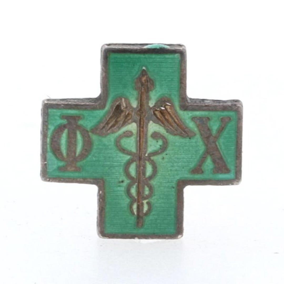 Silver Toned Phi Chi Pledge Pin - Medical Fraternity Badge - Etsy