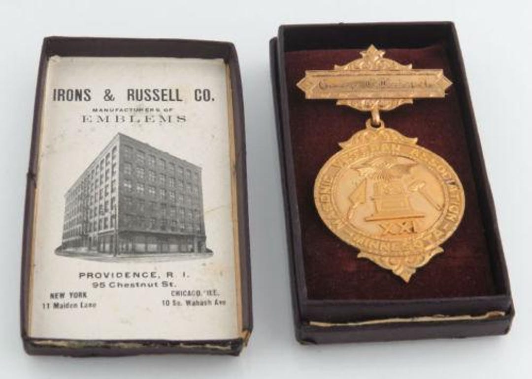 Masonic Veteran Association Medal Gold Filled Minnesota Irons and ...
