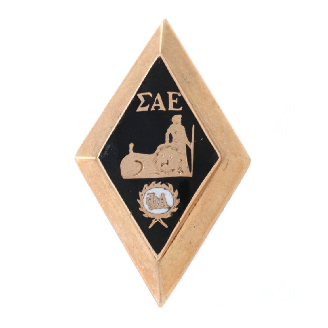 Sigma Alpha Epsilon Badge 10k Yellow Gold Black Enamel - Etsy
