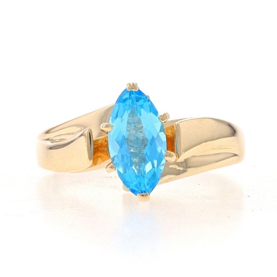 10k blue topaz solitaire - Gem