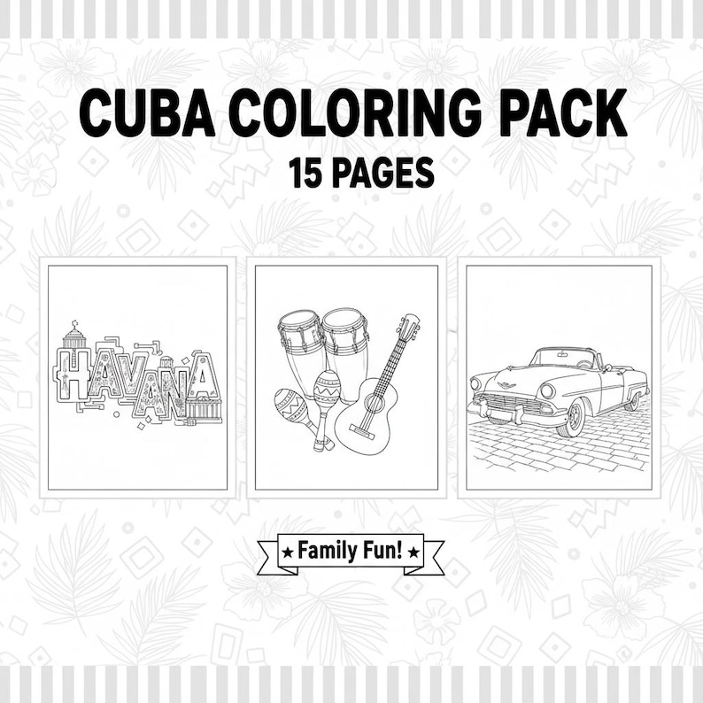 Cuba Coloring Pages | 15 Printable Sheets PDF | Cultural Landmarks ...