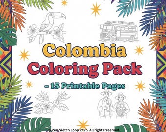 Colombia Coloring Pages | 15 Printable Sheets PDF | Cultural Landmarks ...